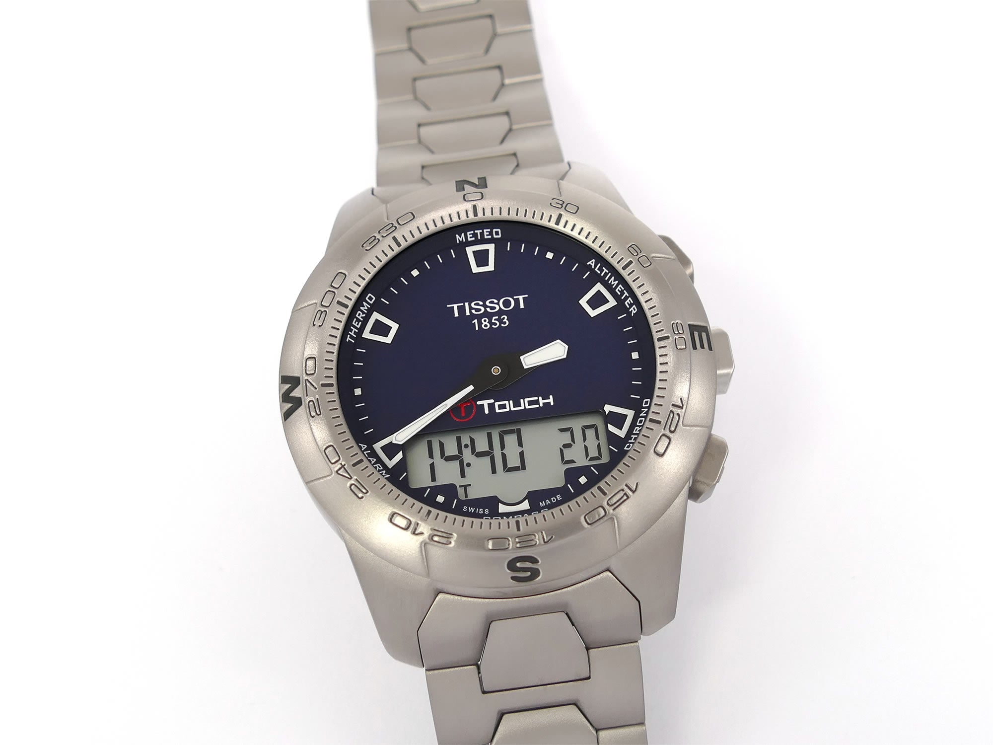 Tissot T-Touch II Blue Dial Titanium Touch Screen Digital T047420A ...