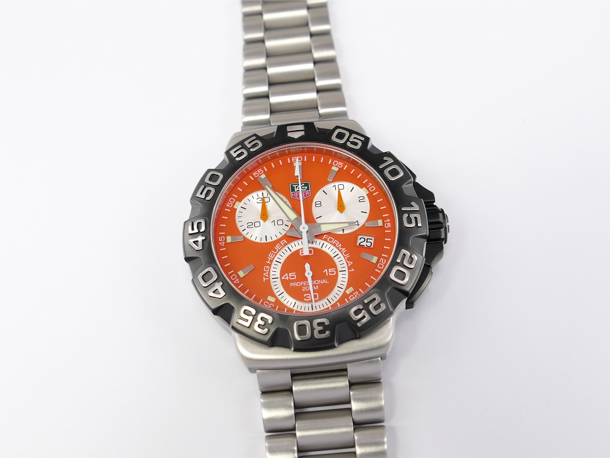 TAG Heuer Formula 1 Chronograph CAH1113 Orange Dial 41mm F1 Date ...
