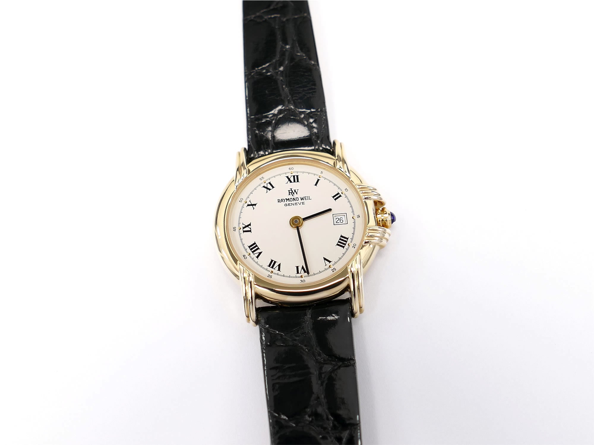 Raymond Weil Traditional 9955 Cream Dial 18k Gold Plated Ladies 26mm ...