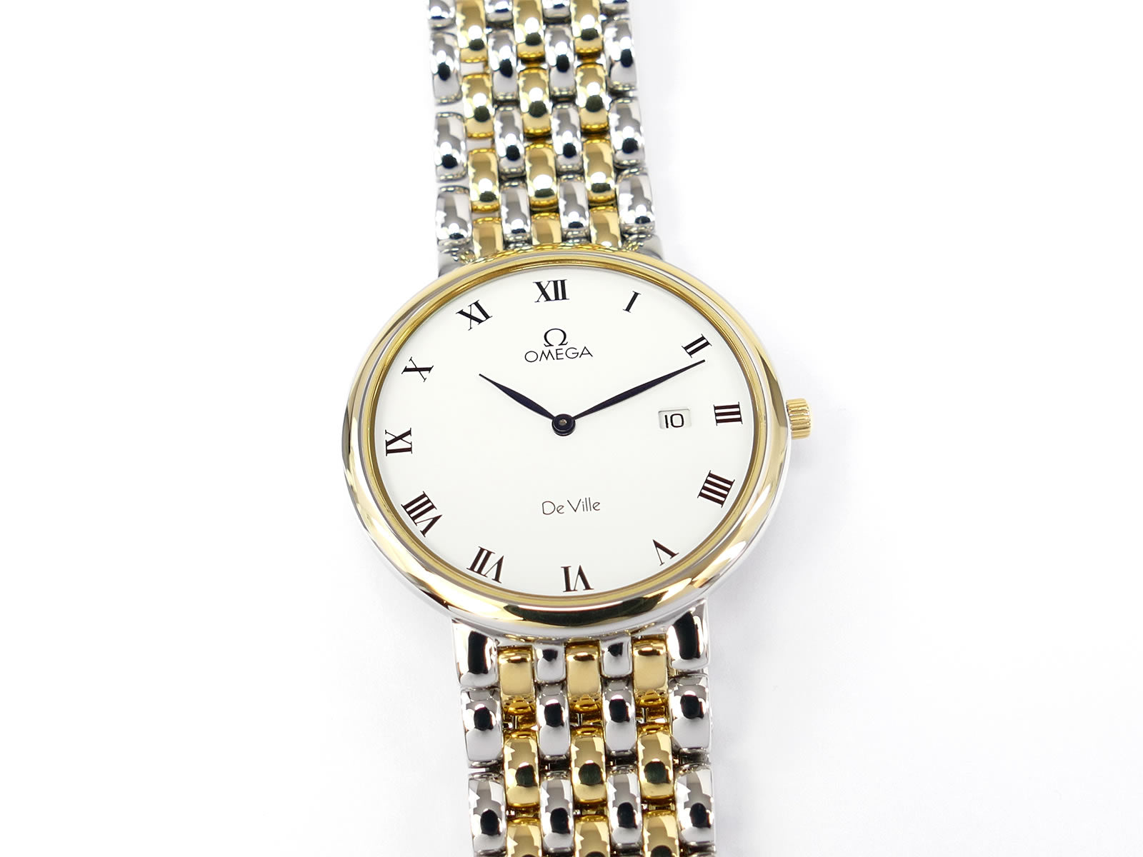 Omega De Ville Roman Numeral Dial 7210.23.00 Solid 18k Gold & Steel ...